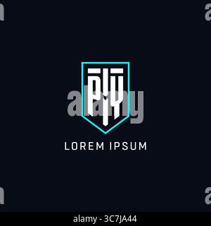 PY logo initial with shield shape design style vector graphic Stock ...