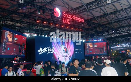 SHANGHAI, CHINA - AUGUST 1, 2025 - Qualcomm Snapdragon booth at ...