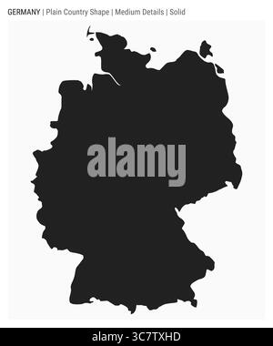 Germany plain country map. Medium details. Outline style. Shape of ...
