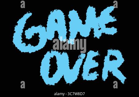 Game over text effect with grunge red paint on black background Stock ...