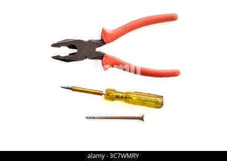 Tester and Screw isolated on white background Stock Photo - Alamy