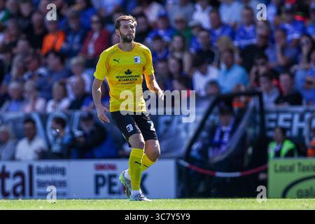 Tom Barkhuizen of Barrow in action Barnet's Idris Kanu during the Sky ...