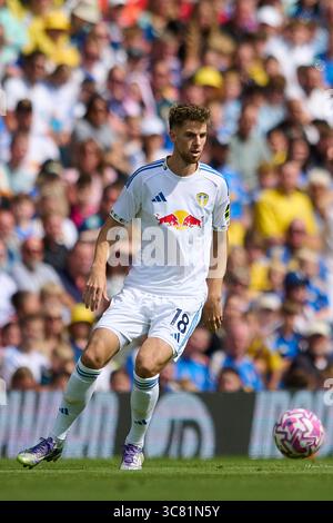 Anton Stach Of Leeds United in action during the Newcastle United v ...