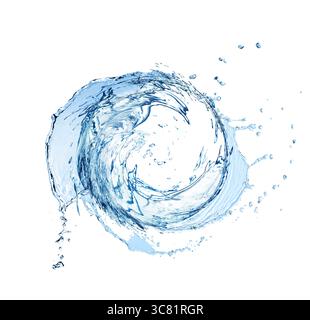 Water forming whirlpool on white background. Whirling fluid Stock Photo ...