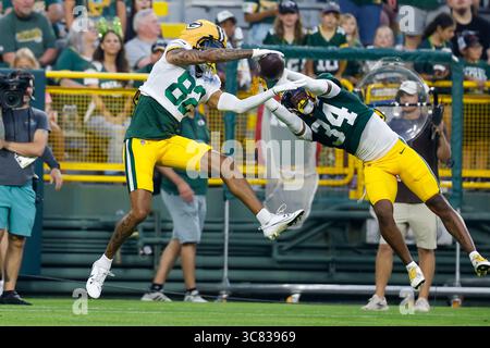 Green Bay Packers cornerback Kalen King (34) plays defense during a ...