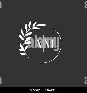 Letter AM wedding monogram logo design ideas vector graphic Stock ...