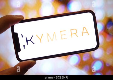 In this photo illustration, the Kymera Therapeutics logo is seen ...
