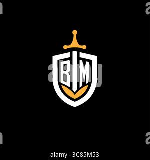 BM initial gaming logo with shield and star style design inspiration ...