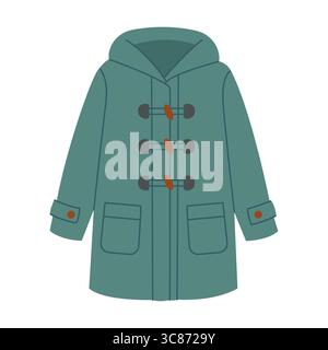 Autumn coat. Hand-drawn illustration. Flat vector illustration isolated ...