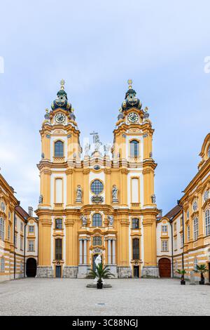 MELK, AUSTRIA - APRIL 23, 2015: The luxurious interior of the Library ...