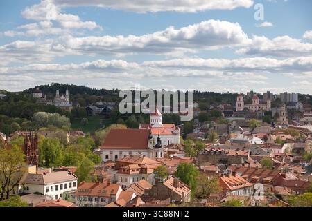 Vilnius: Spring panorama of churches seen from Gediminas Tower Stock ...