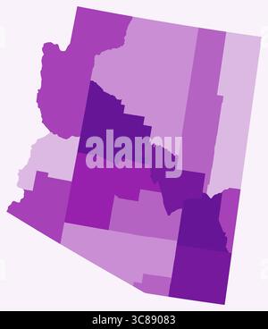 Map of Arizona with counties. Just a simple state border map with ...