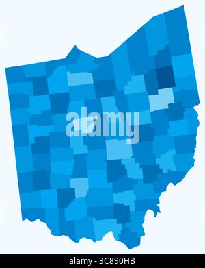 Map of Ohio with counties. Just a simple state border map with county ...