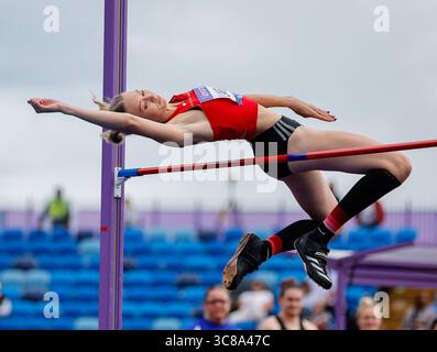 Hannah Lake in action in the Womens High Jump at the UK Athletics ...