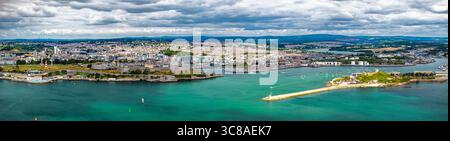 Mount Batten, Plymouth, Devon Aerial Panoramic Photo Stock Photo - Alamy