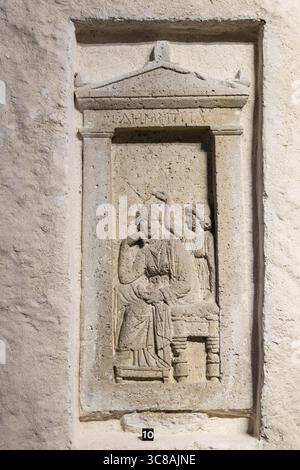 Greco-Roman Museum, stela shows farewell scene, Ptolemy shaking hands ...