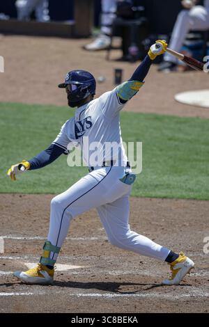 Los Angeles Dodgers' Alex Freeland celebrates after hitting a solo home ...