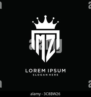 MZ logo monogram emblem style with shield shape design template ideas ...