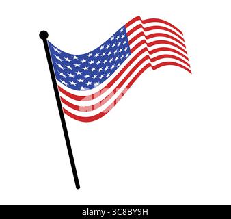 usa flag waving Stock Vector Image & Art - Alamy