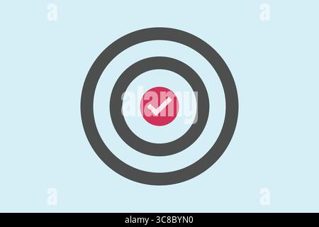 Target and check mark icon. Target achieved. Editable vector Stock ...