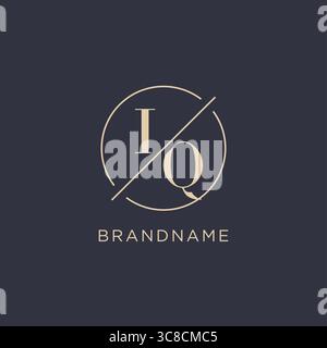Initial IQ alphabet line art logo design of vector Stock Vector Image ...