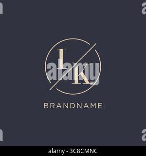 initial LK letter Logo Line Design Template Vector Stock Vector Image ...
