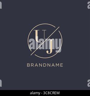 initial letter UJ or Y logo line design template vector Stock Vector ...
