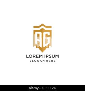 AG logo initial monogram with shield and sword design ideas Stock ...