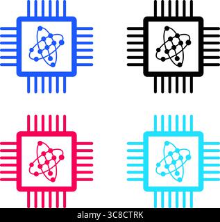 Quantum Chip Symbol. Quantum Computing Circuit Stock Vector Image & Art ...
