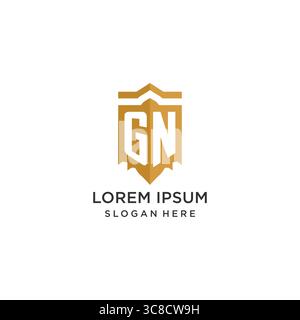Initial GN logo shield shape, creative esport logo design vector ...