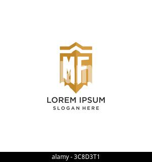 Initial MF logo shield shape, creative esport logo design vector ...