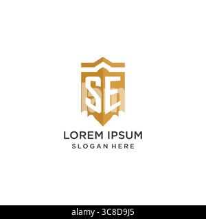Initial SE logo shield shape, creative esport logo design vector ...