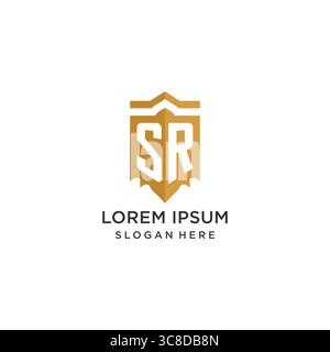 SR monogram logo with geometric shield icon design inspiration Stock ...