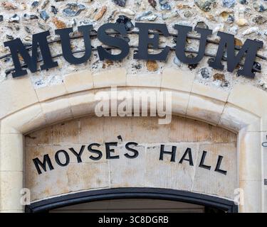 The exterior of Moyses Hall museum in the historic town of Bury St ...