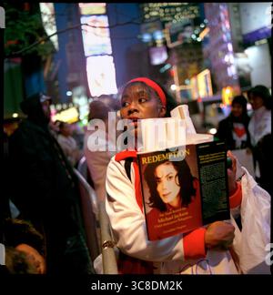 Michael Jackson fans protest Eminem video at Times Square, New York ...
