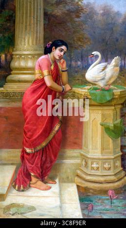 A painting by Raja Ravi Varma - Hamsa Damayanthi . Princess Damayanthi ...