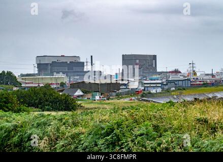 The Heysham nuclear power stations, operated by EDF Energy in Heysham ...
