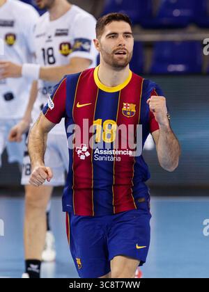 Blaz Janc of FC Barcelona in action during the EHF Champions League ...