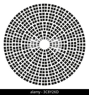 Circular grid pattern. background with dynamic gradient waves. Vector ...