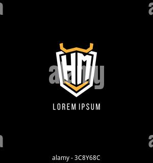 HM monogram esport logo design with cool shape concept in vector Stock ...