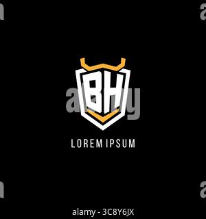 BH Gaming Logo Initial with geometric modern Triangle rounded Scope ...