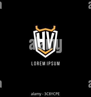 HV Monogram Logo Letter Geometric Polygonal lens rainbow, geometric ...