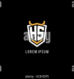 HS initial gaming logo with shield and star style design inspiration ...