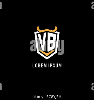 VB initial esport logo with simple shield design style vector graphic ...