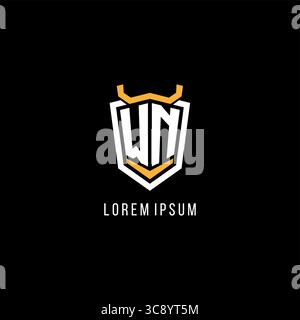 WN Initial ESport gaming logo. Game console shape style vector template ...