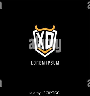 Initial XO logo with shield, esport gaming logo monogram style vector ...