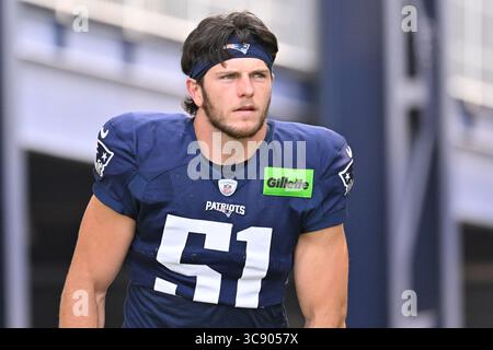 New England Patriots linebacker Jack Gibbens (51) drops into coverage ...