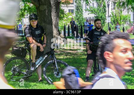 Participants march in solidarity with the Palestinian people during a ...