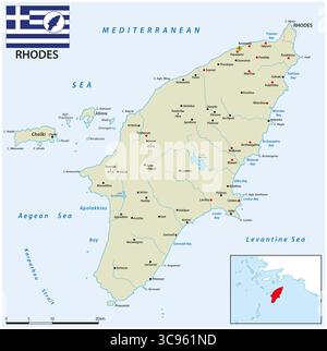 Map of Rhodes Stock Photo - Alamy