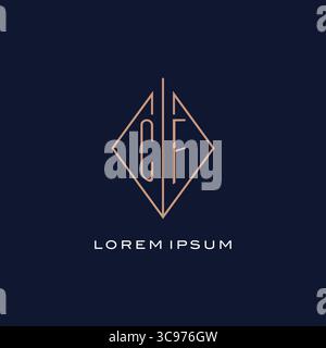 Monogram CF logo with diamond rhombus style, Luxury modern logo design ...